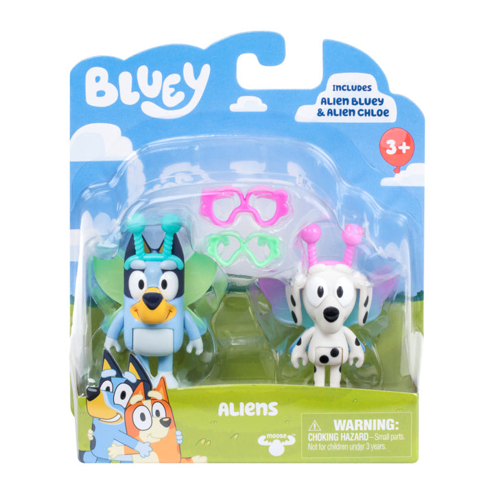 Bluey 2 Figure Pack With Alien Bluey And Alien Chloe With 4 Accessorie ...