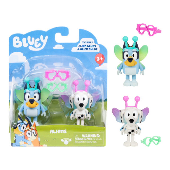 Bluey 2 Figure Pack With Alien Bluey And Alien Chloe With 4 Accessorie ...