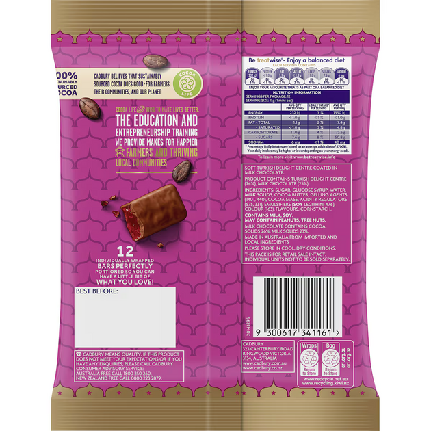 Cadbury Fry's Turkish Delight Sharepack 12 Pack 180g | Plunder From ...