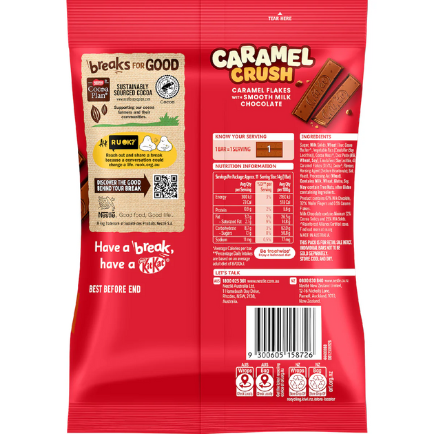 Nestle Kit Kat Caramel Crush Mini Chocolate Bars 11 Pack 154g | Plunder ...