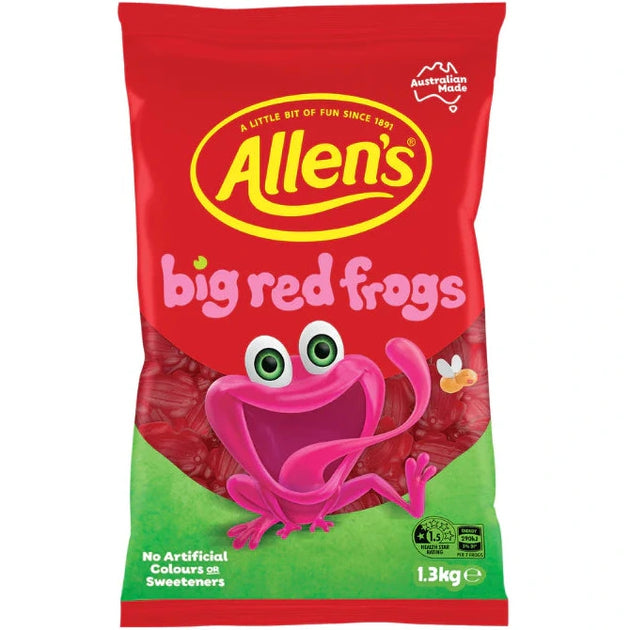 Allen's Big Red Frogs Lollies 1.3kg | Plunder From Down Under